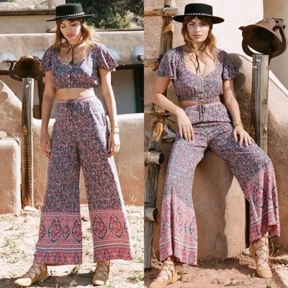 Spell | Pants & Jumpsuits | Spell Gypsy Jasmine Floral Printed Palazzo ...